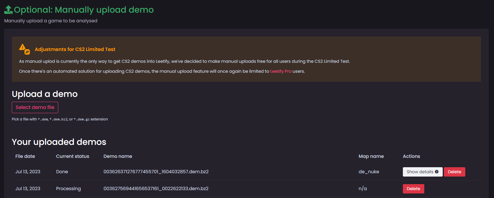 [Outdated] Manual demo upload for Unranked 5v5 and Wingman